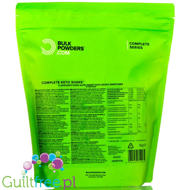 Bulk Powders Complete Keto Shake Vanilla Ice Cream – Guiltfree