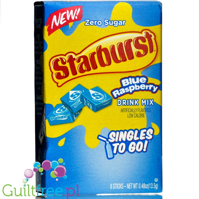 Starburst Zero Sugar Blue Raspberry Singles to Go 0.48oz (13.5g ...